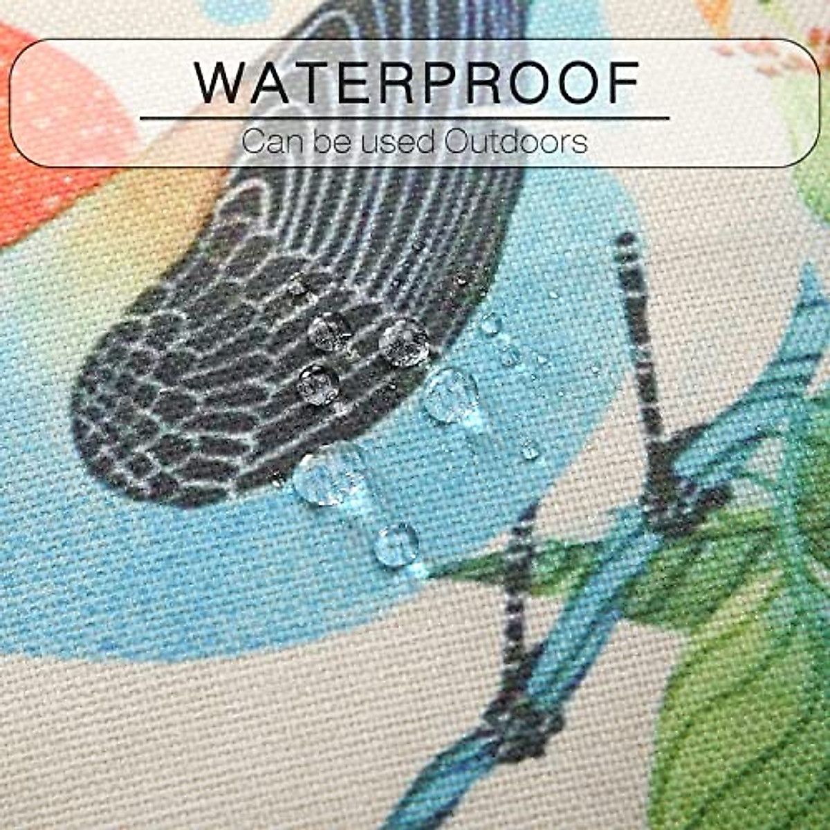 Artscope Set of 4 Decorative Throw Pillow Covers 18x18 Inches, Retro Flowers and Birds Waterproof Cushion Covers, Perfect to Outdoor Patio Garden Living Room Sofa Farmhouse Decor