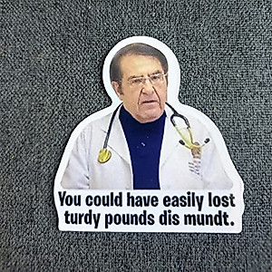 Dr. Now - You Not Gonna Starve, Weight Loss Guidelines Sticker, Digital Artwork Sticker Decal Car Laptop Wall Window Bumper Sticker，Fun Weight Loss Sticker(3PCS) (Stickers with Magnets)