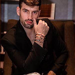 WISTIC 18K Bar Screw Bracelets Cuff Bangle for Women Chunky for Men Closely Clasp for Women and Men Gold Touch of Luxury Polished Couples Adult Jewerly (Size L)