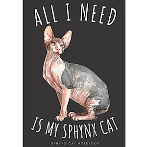Sphynx Cat Notebook: Large Lined Journal For Your Daily To do List Note | 100 pages Decorated With Cats Face designs and Kitten Head Oranement | Funny ... Book Gift to Keep track & Record Information