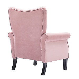 Artechworks Tufted Upholstered Accent Arm Chair, Comfy Single Sofa Club Chair for Living Room, Bedroom, Home Office, Hosting Room,Pink