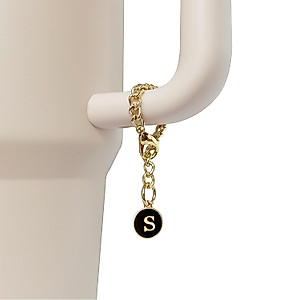 Wabogove Letter Charm Accessories for Stanley Cup 2PCS Initial Name ID Personalized Handle Charm for Stanley Tumbler (S)