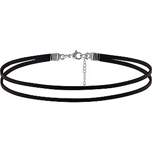 Sacina Goth Hippie Black Faux Leather Choker, Dainty Choker Necklace, Halloween Christmas New Year Jewelry Gift For Women