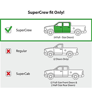 Goodyear Shatterproof Window Deflectors for Trucks Ford F150 2009-2014 SuperCrew, Tape-on Rain Guards, Window Visors, Vent Deflector, Vent Visor, Truck Accessories, 4 pcs- GY003110