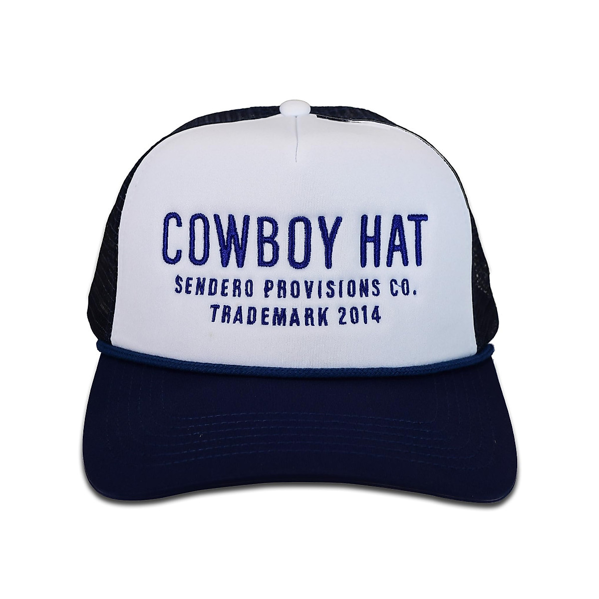 Sendero Provisions Co. Cowboy Hat Embroidered Logo Snapback Trucker Cap One Size (Blue/White)