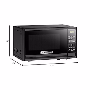 BLACK+DECKER 0.7 Cu. Ft. 700 Watts Countertop Compact Microwave Oven with LED Lighting, Child Lock