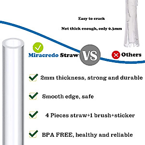 Miracredo 4 PCS Straws compatible with CamelBak Eddy+ Water Bottles 25 oz & 32 oz, Different Size Straw compatible with Camelbak, Plastic Straw with Straw Brush (7.6''(Fit 750 ml Eddy+ Bottle)