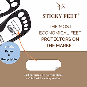 SunFX Disposable Sticky Feet Protectors (25-PAIRS) Spray Tan Feet Protector Pads for Sunless Airbrush Tanning