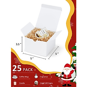 Eupako 8x8x4 Gift Boxes 10 PCS and 5x5x3.5 Gift Boxes 25 PCS, White Gift Boxes with Lids, Paper Cardboard Gift Box for Bridesmaid Proposal Gifts, Wedding, Birthday, Crafting, Graduation, Holiday