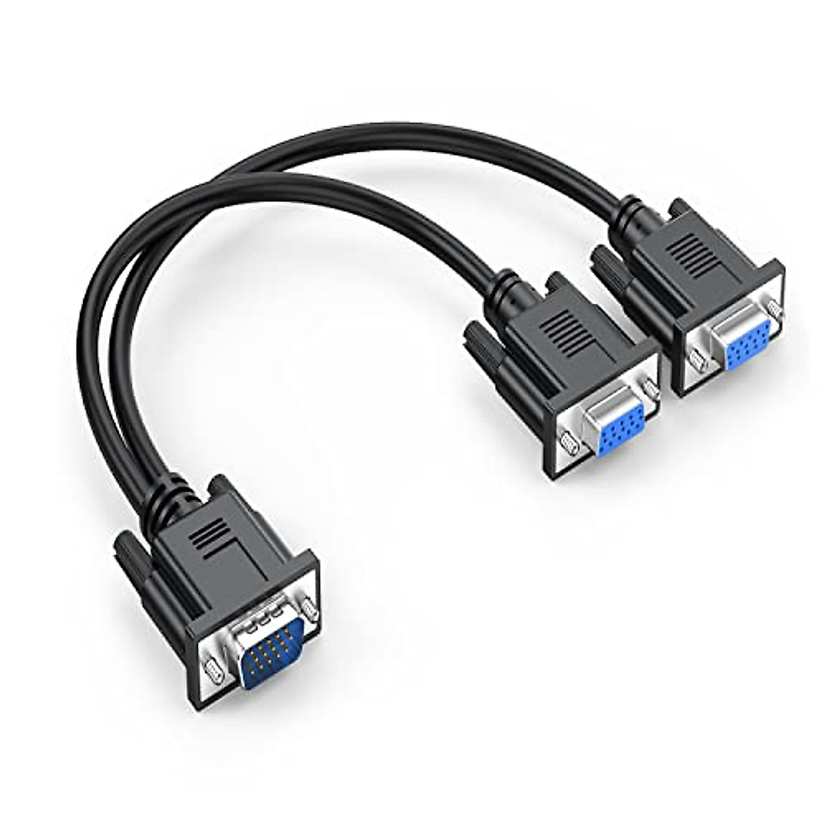 UKYEE VGA Splitter Cable Dual VGA Monitor Y Cable 1 Male to 2 Female Adapter Converter Video Cable for Screen Duplication - Does NOT Show Separate Displays (No Screen Extension)