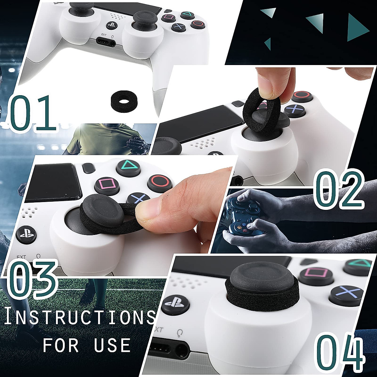 Zonon 18 Pieces Precision Control Ring Aim Assist Precision Target Motion Control Compatible with PS4, PS5, Xbox One, Xbox Series X, Switch Pro and Scuf Controller Grips (6 Hard, 6 Soft and 6 Easy)