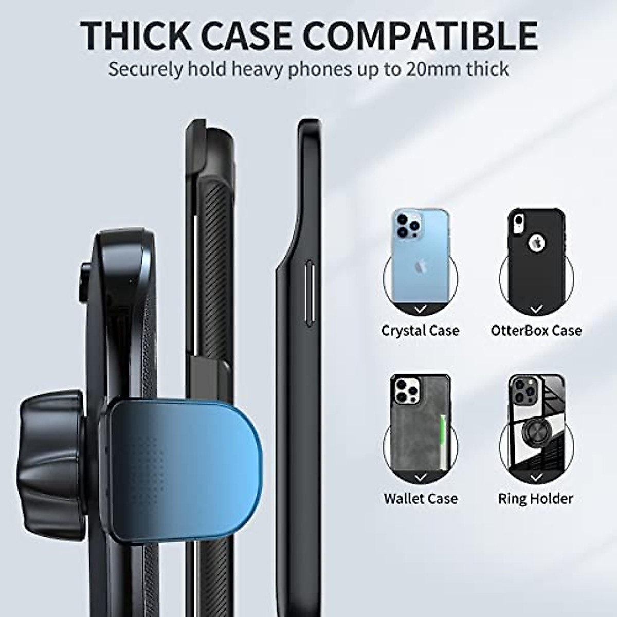 APPS2Car Car Phone Holder Mount, Vent Phone Mount for Car, Air Vent Cell Phone Holder for Car with Adjustable Phone Vent Clip Compatible with iPhone, Samsung, Big Cellphone & Thick Case Friendly