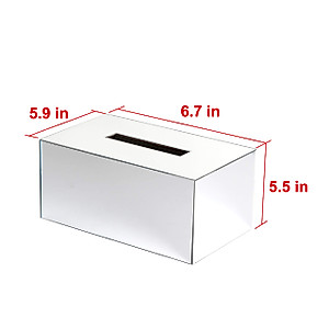 JackCubeDesign Overall Acrylic Mirror Rectangle Tissue Box Holder Case Storage Case Stand Box Napkin Holder Organizer (9.53 x 5.63 x 4.33 inches) - MK219B