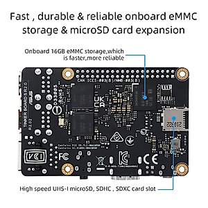 Tinker Board S R2.0 Single Board Computer RK3288 SoC 1.8GHz Quad Core CPU, 600MHz Mali-T764 GPU, 2GB LPDDR3 & 16GB eMMC Motherboard
