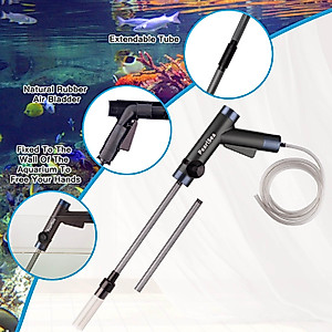 PearlSea Aquarium Tank Gravel Cleaner: Fish Tank Vacuum Cleaner with Aquarium Water Changer Vacuum Aquarium Siphon Vacuum Cleaner Algae Scraper Set for Fish Tank Water Changer Cleaning Sand and Gravel