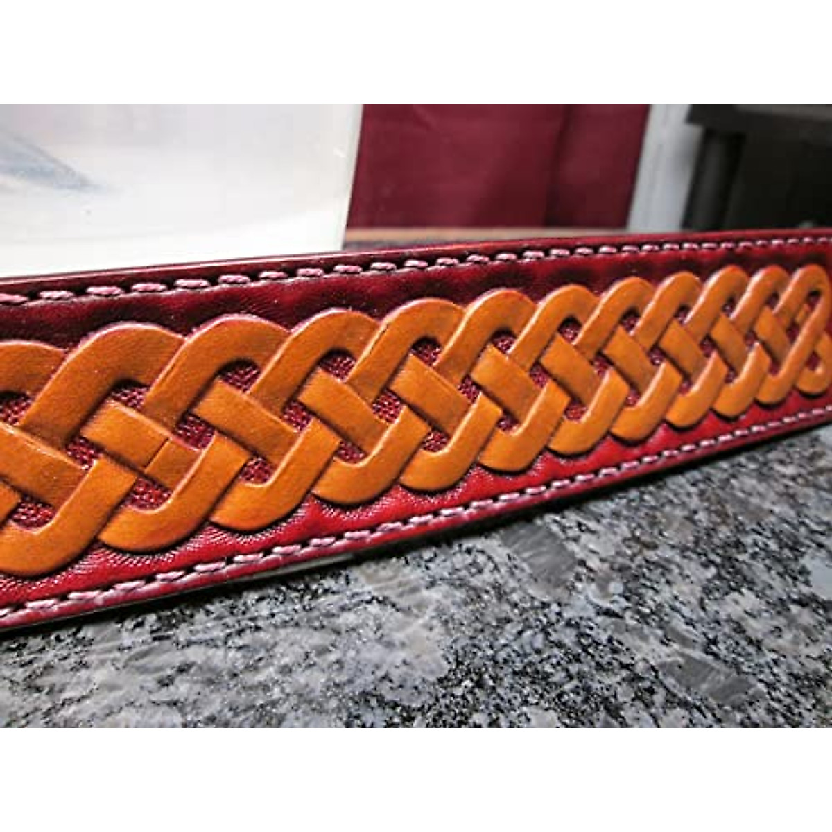 Dog Large Endless Knot Collar, Dog Lover Handstitched Collar, Padded Leather Dog Collar, Dog Collar Handmade Leather