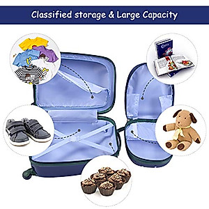 GYMAX Kids Carry On Luggage Set, 12" & 16" 2PCS Rolling Suitcase (Giraff)