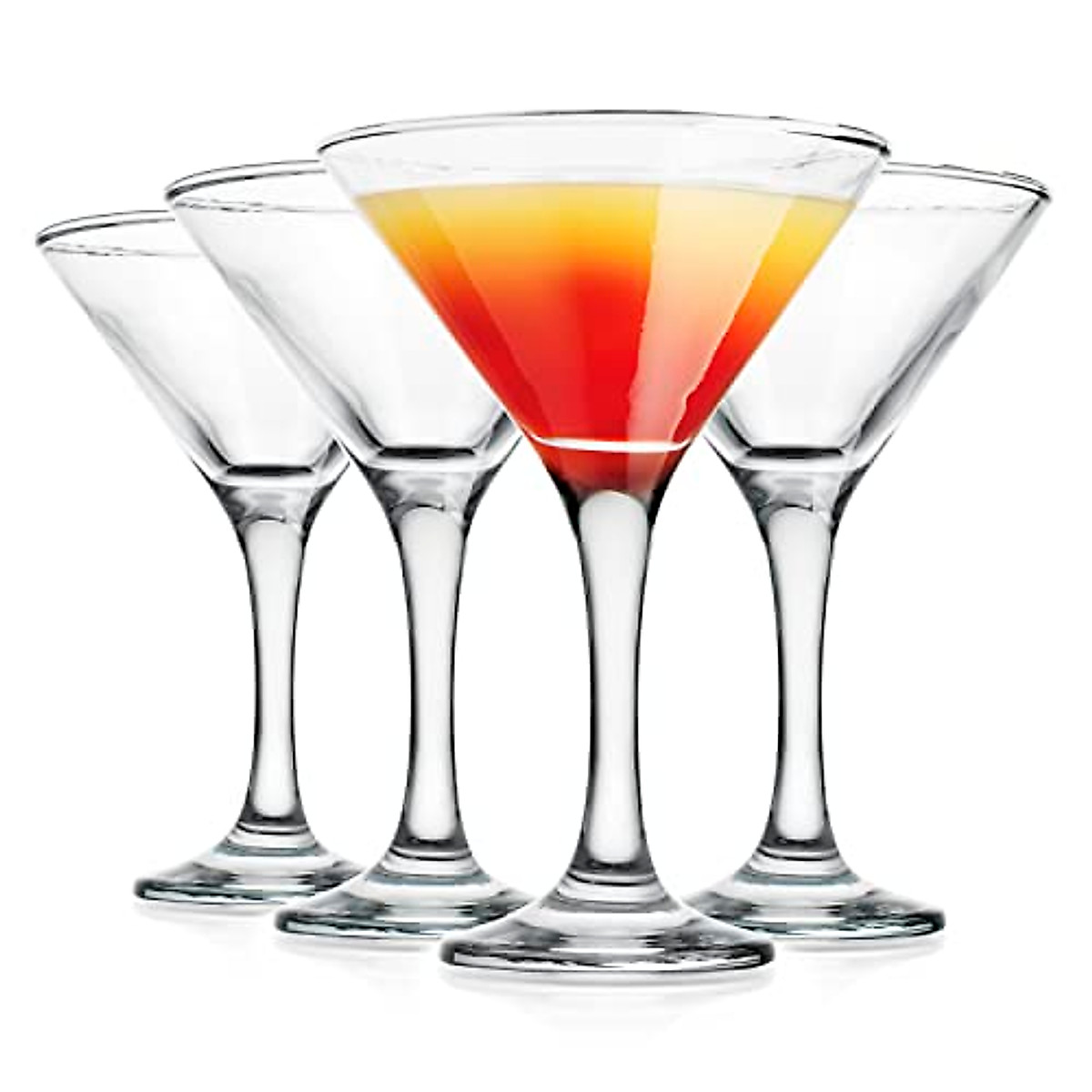 Glaver's Martini Glasses Set of 4 Cocktail Glasses, 6 Ounce Strong Lead-Free Glass, Stemmed Margarita, Martini Glasses, For Bar, Martini, Gimlet, Bar, Wine And More Dishwasher Safe