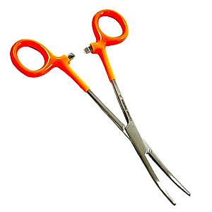 Premium German Stainless 6 1/2" Hemostat Forceps clamp w/Vinyl Grip,Curved Jaw Instrument (Cynamed Brand)