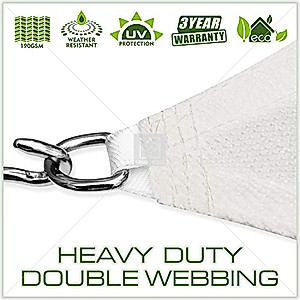 ColourTree 12' x 20' White Rectangle Sun Shade Sail Canopy Awning Fabric Cloth Screen - UV Block UV Resistant Heavy Duty Commercial Grade - Outdoor Patio Carport - (We Make Custom Size)