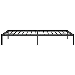 vidaXL Single Bed - Industrial Style - Robust Metal Bed Frame with Metal Slats and Center Legs - Black, Steel, with Extra Underneath Space