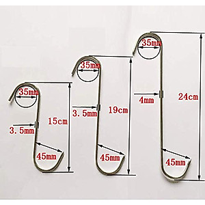 Astra Gourmet 7.5" Meat Hooks S-Hook Stainless Steel Meat Processing Butcher Hook Pot Racks S Hook Meat Hangers for Bacon Sausage Smokers - 6 Pack