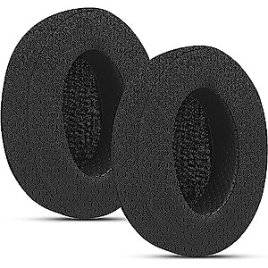 Upgraded Replacement Earpads Cushions for HyperX Cloud/Alpha, Turtle Beach Stealth 400/600, Audio Technica M50X/M40X & More - Ear Pads with Breathable Mesh Fabric/Added Thickness/Memory Foam