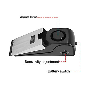 Sonew 120dB Wedge Shaped Door Stop Alarm Home Travel Security System Alert Burglar (Not Included Battery)