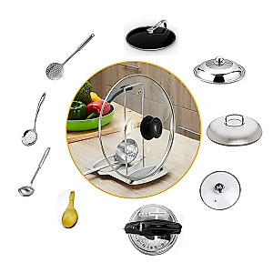 TraderPlus Stainless Steel Utensils Lid and Spoon Rest Holders