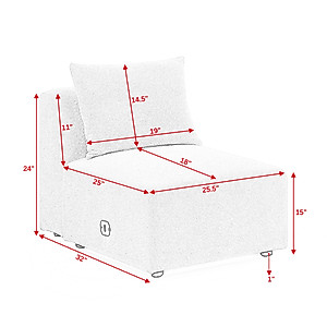 Free Combination Upholstered Reversible Modular Sectional Sofa,Rearrangeable U-Shaped Corner Cloud Deep Sleeper Sofá Bed with 2 Single Seats, Chaises and Ottomans for Living Room Office Furniture Set