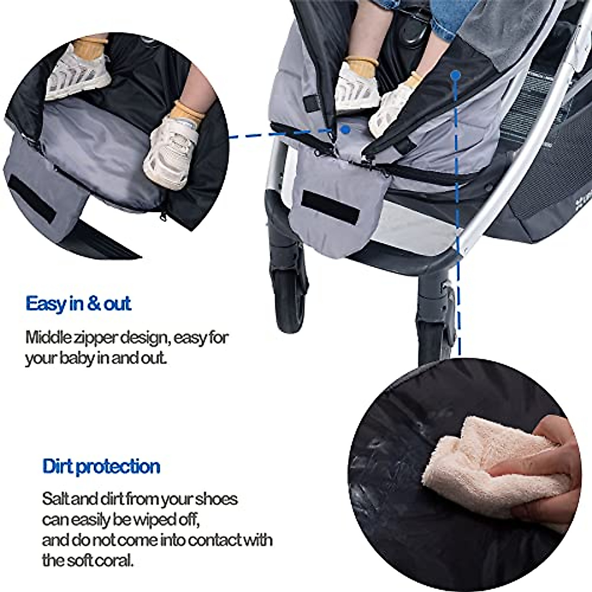 Yobee Baby Bunting Bag for Stroller, Multi Function Toddler Sleeping bag, Waterproof Windproof Univerisal Footmuff Stroller Accessories fit for Almost Stroller