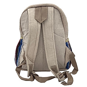 KayJayStyles Handmade Natural Hemp Nepal Backpack Purse Small Lightweight Daypack (Elephant)