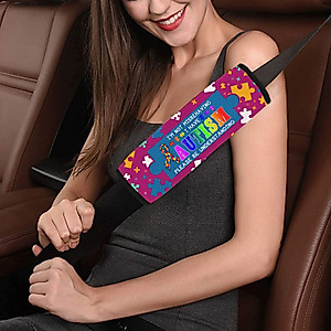 AprilLove I Have Autism Awareness Seat Belt Covers Autistic Car Seat Belt Cover Medical Alert Seat Belt Cover Special Need Seatbelt Cover, 7'' x 10''