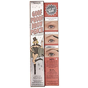 Benefit Goof Proof Brow Pencil No.2 Light 0.01 Ounce, Medium, 1 Count
