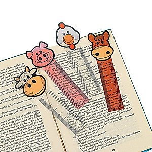 Farm Animal Bookmarks for Kids - Book Markers / Mini Ruler - Classroom Prizes - 24 Pack