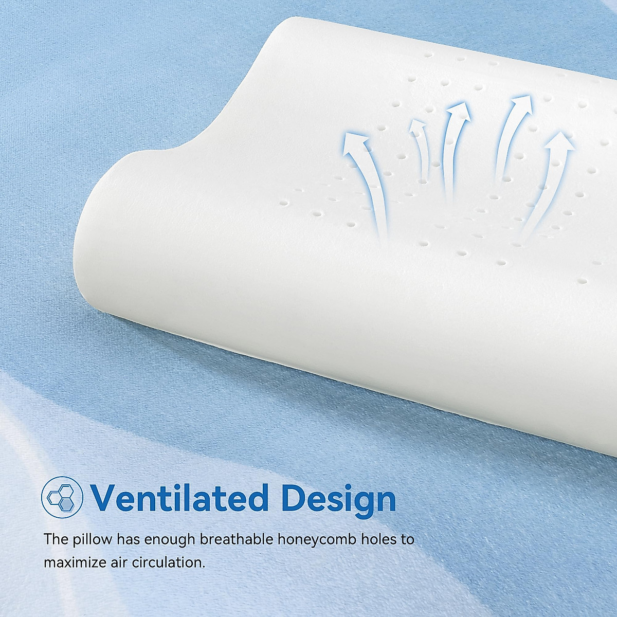 AM AEROMAX Contour Memory Foam Pillow, Cervical Pillow for Neck Pain Relief, Orthopedic Sleeping Pillows Side, Back and Stomach Sleepers.