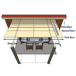 exproyzk Pergola Shade Cover Awning - Retractable Waterproof for Patio Deck - Slide on Wire Wave Shade Sail (Color : Sand, Size : 1.5x4m)