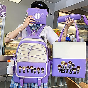 Alikpop Backpack Jimin Suga Jin Taehyung V Jungkook Korean Casual Backpack Daypack Laptop College Bag Bookbag School Backpack (Pink1)