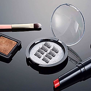 VASSOUL Dual Magnetic Eyelashes, 0.2mm Ultra Thin Magnet, Light weight & Easy to Wear, Best 3D Reusable Eyelashes with Applicator (8 PC with Tweezers)