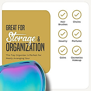 Exec-U-Gift Towel Tray Storage Tray Dish Plate Tea Tray Fruit Trays Cosmetics Jewelry Organizer Candle Tray, Rainbow