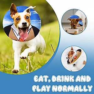 BALAPET Soft Dog Recovery Collar, Comfortable Lightweight Adjustable Pet Cone Collar for Dogs Recovery and Stop Licking,Fun Suit Pattern Styles Elizabethan Collar for Small Dog Cat(M)