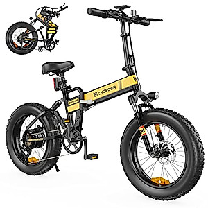 CYCROWN Cycknight Electric Bike Adults with 750W Motor, 48V 12.5AH Removable Battery, 20" x 4.0 Fat Tire Foldable Electric Bicycle, Dual Shock Absorber E-Bike for Snow Beach Mountain, Shimano 7-Speed