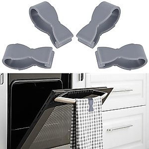 Towel Clips for Kitchen (4 Pack) Keeps Towel from Falling，Stove Towel Clip，Dishwasher Towel Clip，Stove Towel Clip，Oven Towel Clip，Refrigerator Towel Clip，No More Towels on The Floor