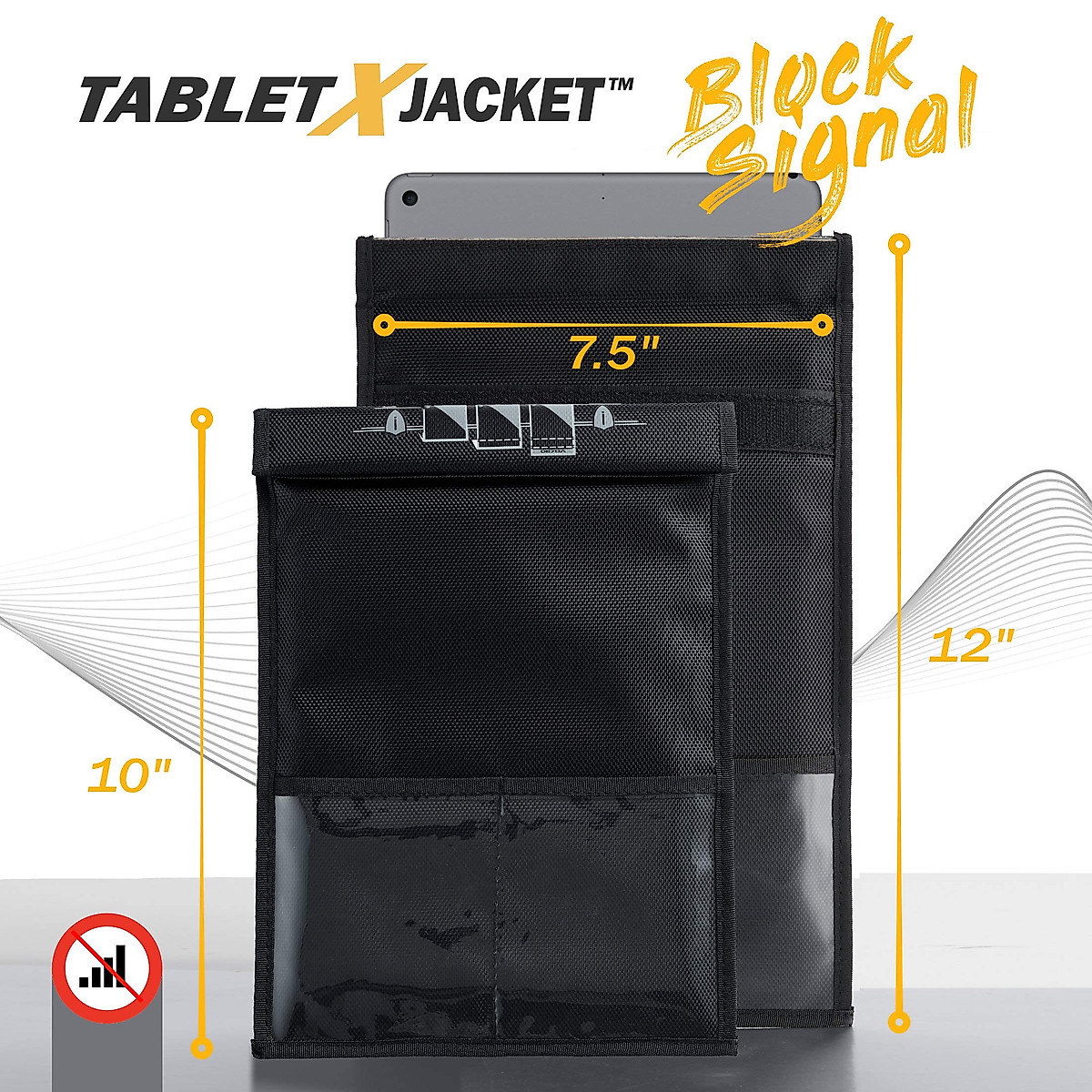 Faraday Defense Non-Window Faraday Bag Jacket for Tablets | Fast, Easy Access for Device Shielding - Law Enforcement & Military, Travel & Data Security, Executive Privacy, Anti-Tracking Anti-Hacking