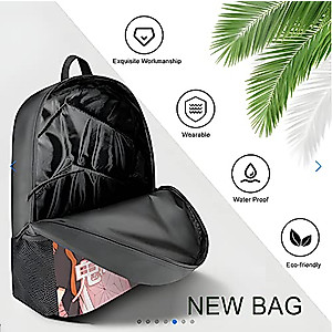 GERE Anime Backpacks Set,Cartoon Laptop Backpacks Teens Backpack Travel Bags Pencil Case Lunch Box (pink) (b3)