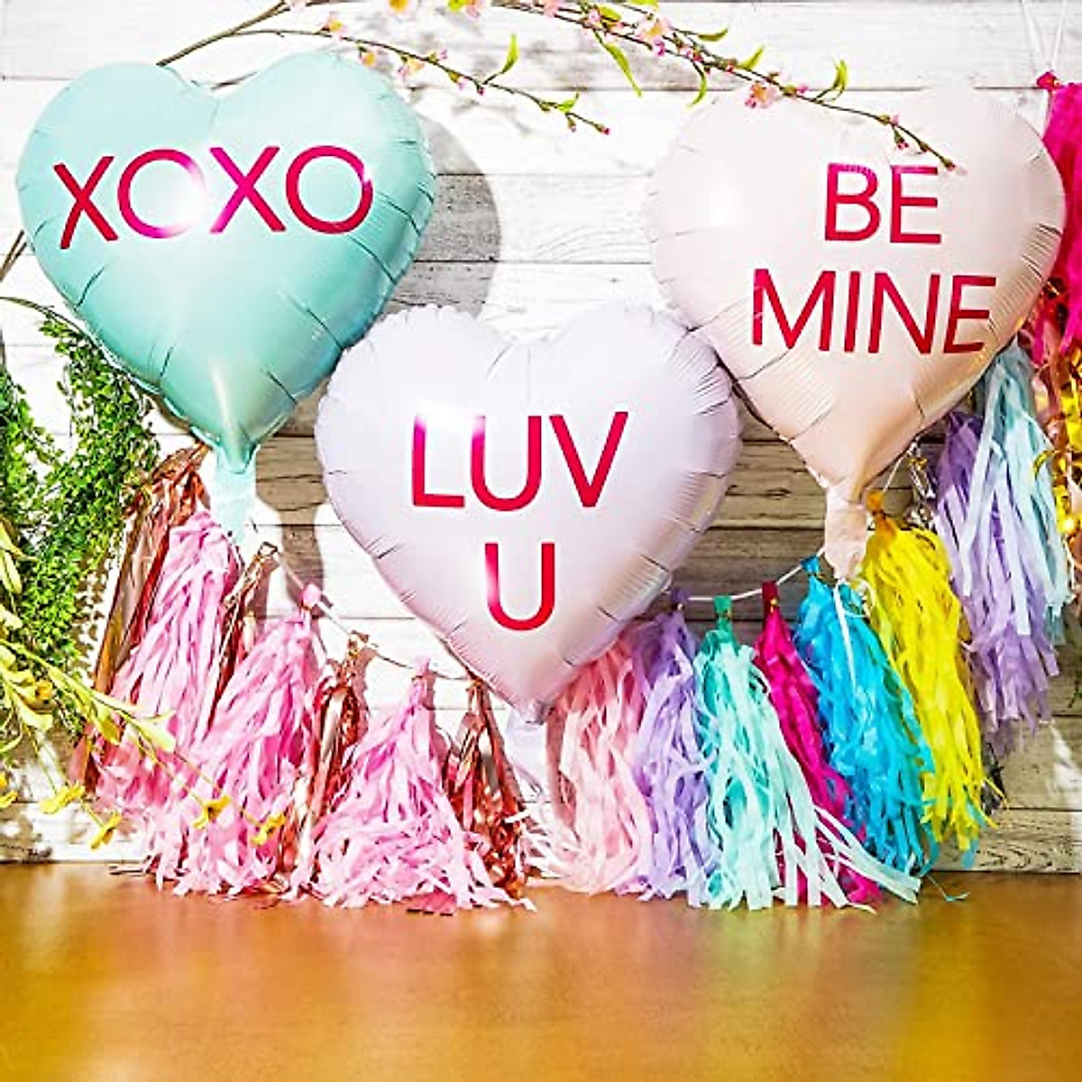 Conversation Candy Heart Balloons for Valentine Party Decorations (12 Pack)