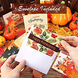 Set of 36 Thanksgiving Greeting Cards with Envelopes, 9 Thanksgiving Designs Note Cards for Thanksgiving, Appreciation