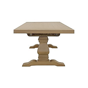 Coaster Home Furnishings Florence Traditional Farmhouse Rectuangular 126-inch Double Pedestal Planked Wood Top Extension Leaf Dining Table Rustic Smoke 180201