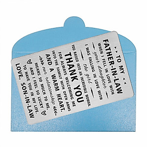 Yobent Father In Law Gift from Son In Law, Wallet Card for Father-In-Law from Groom, Father of The Bride Gifts, Unique Father In Law Wedding Day Christmas Gifts, Dad In Law Father's Day Present