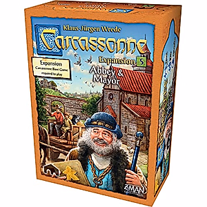 Carcassonne Abbey & Mayor Board Game EXPANSION - Unleash New Strategies and Characters! Medieval Strategy Game for Kids and Adults, Ages 7+, 2-6 Players, 45 Minute Playtime, Made by Z-Man Games